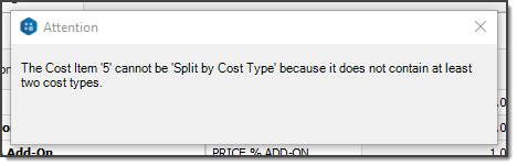 InEight Estimate - Split Cost Items