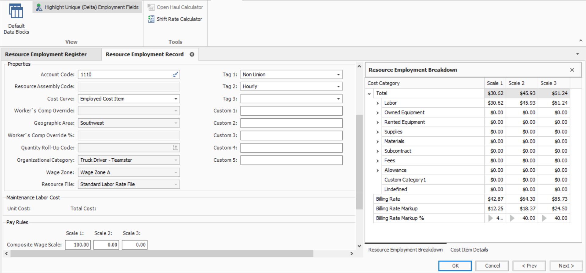 Resource Employment Register