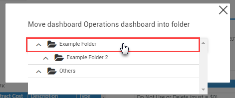 InEight Explore - Dashboard Folders