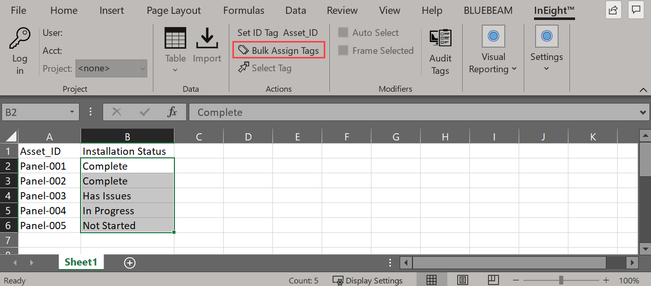 Import Tags from Excel