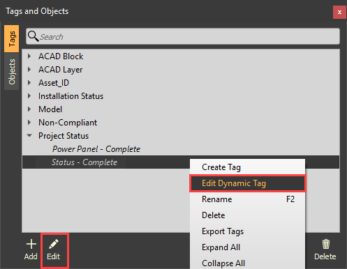 Create and Edit Dynamic Tags