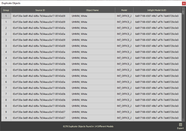 Show Duplicate Objects