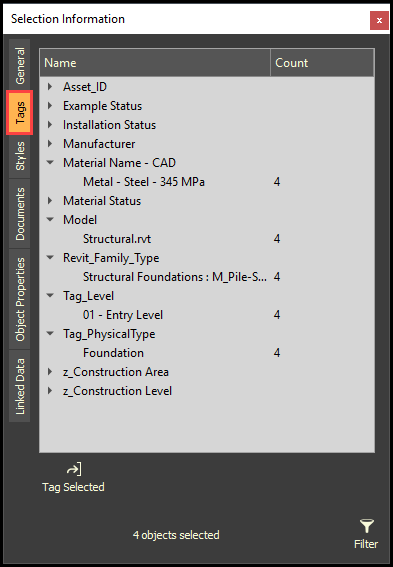 Selection Info Overview