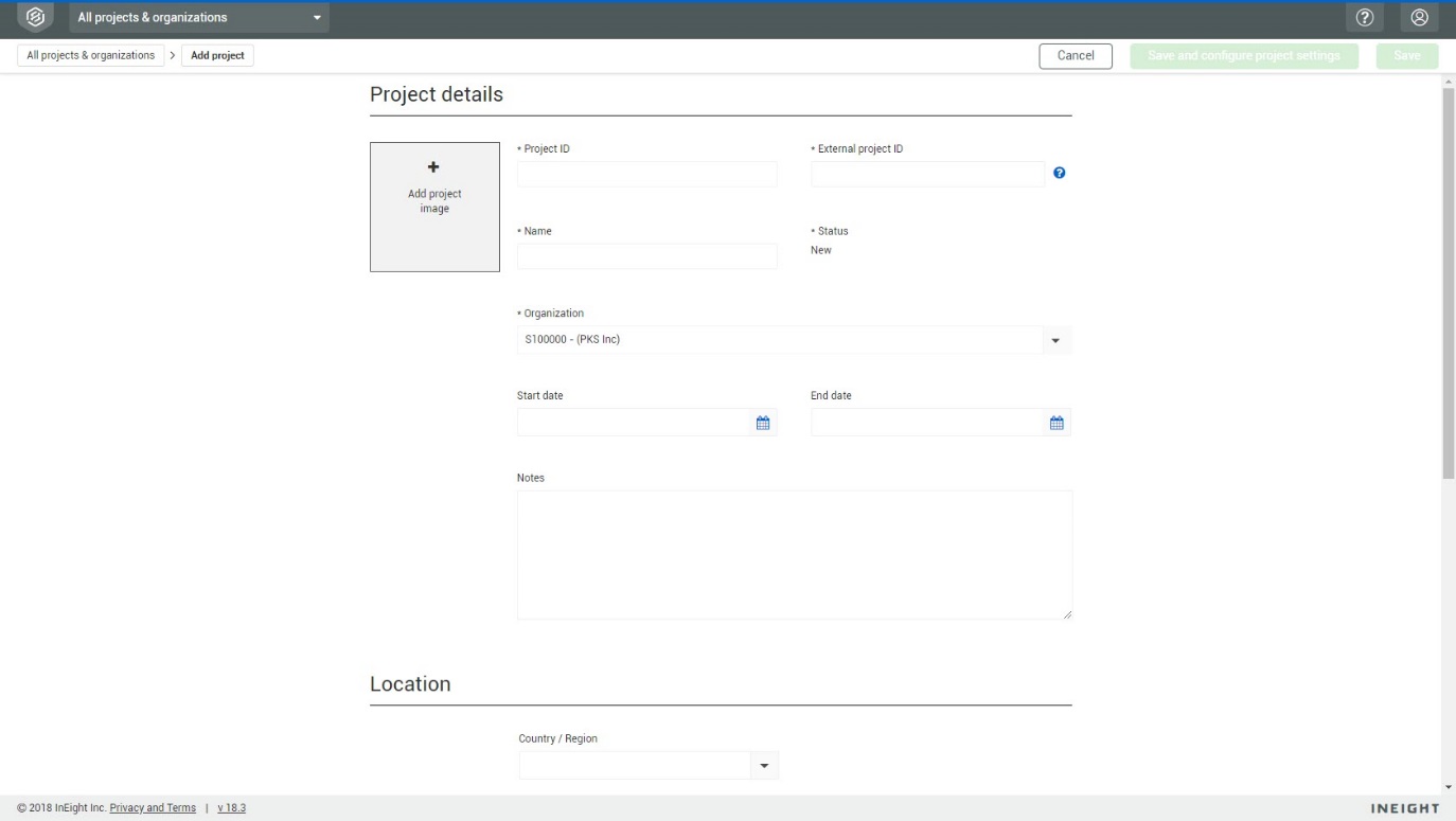 InEight Platform - Project Initiation