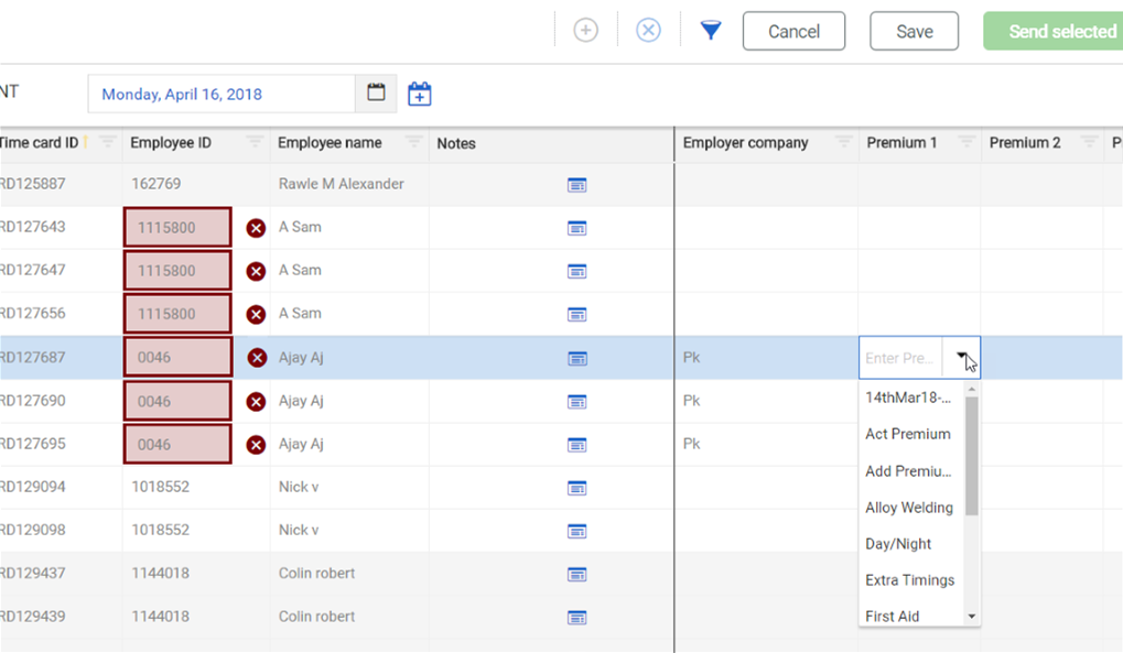 Time Card Management