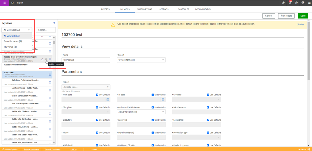 InEight Report Release Notes