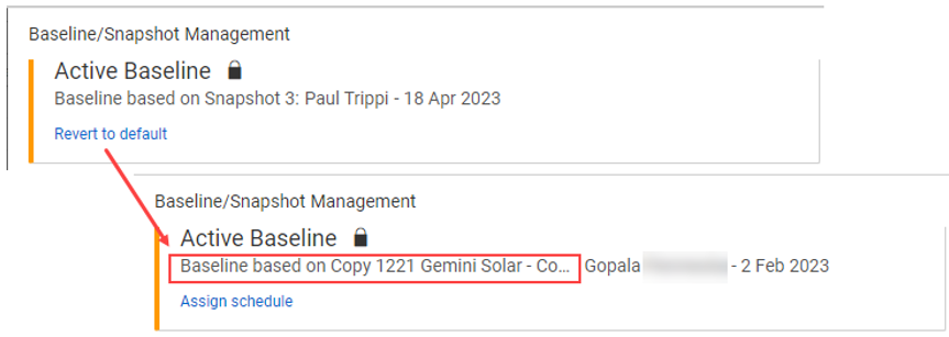 InEight Schedule - Baseline/Snapshot