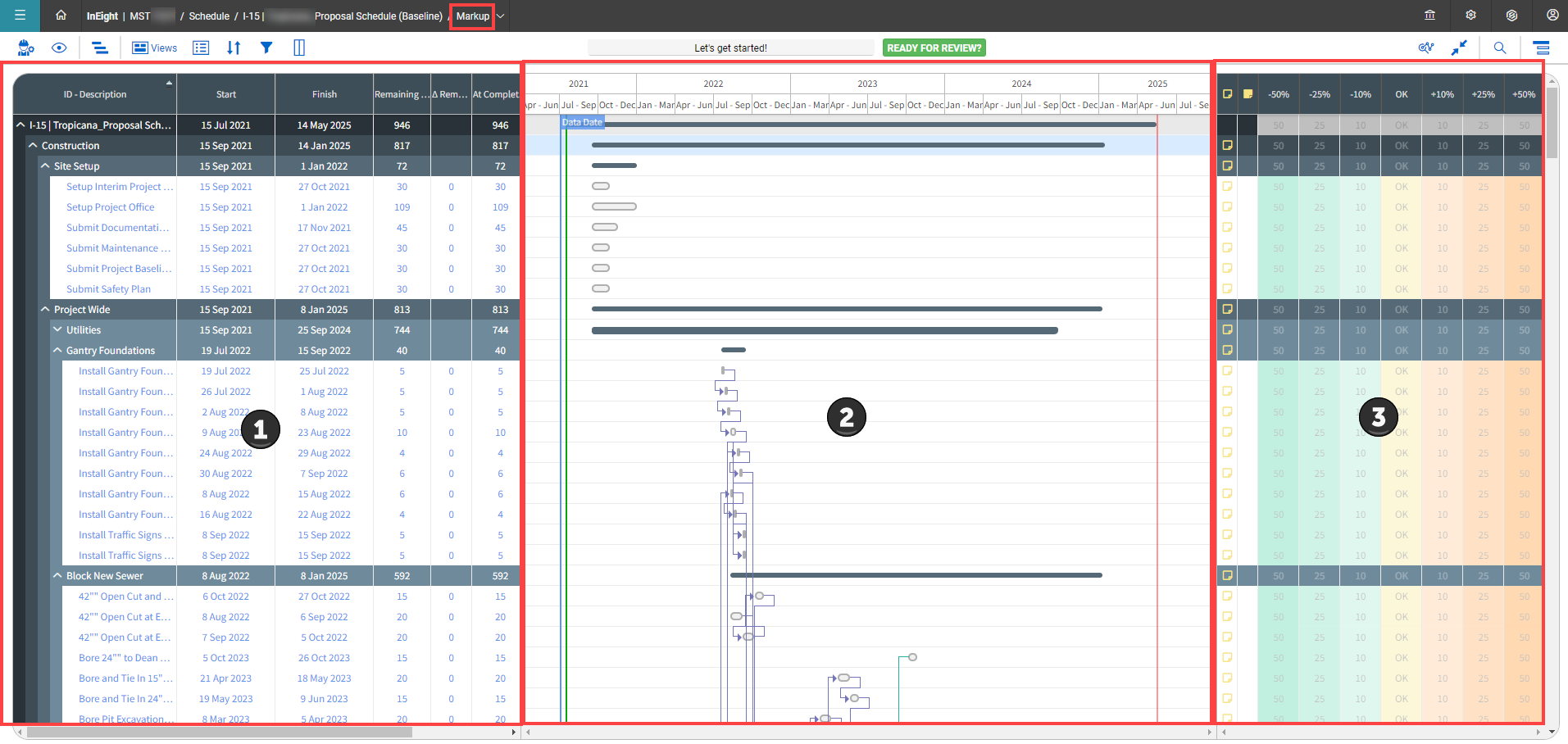 InEight Schedule - Markup View