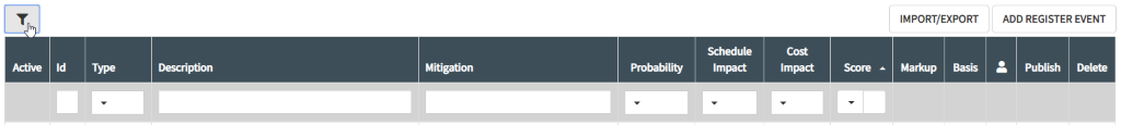 InEight Schedule - Organizational Register Items