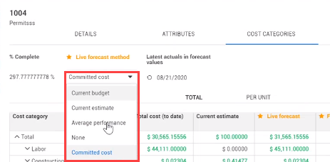 InEight Control - Cost Item Details