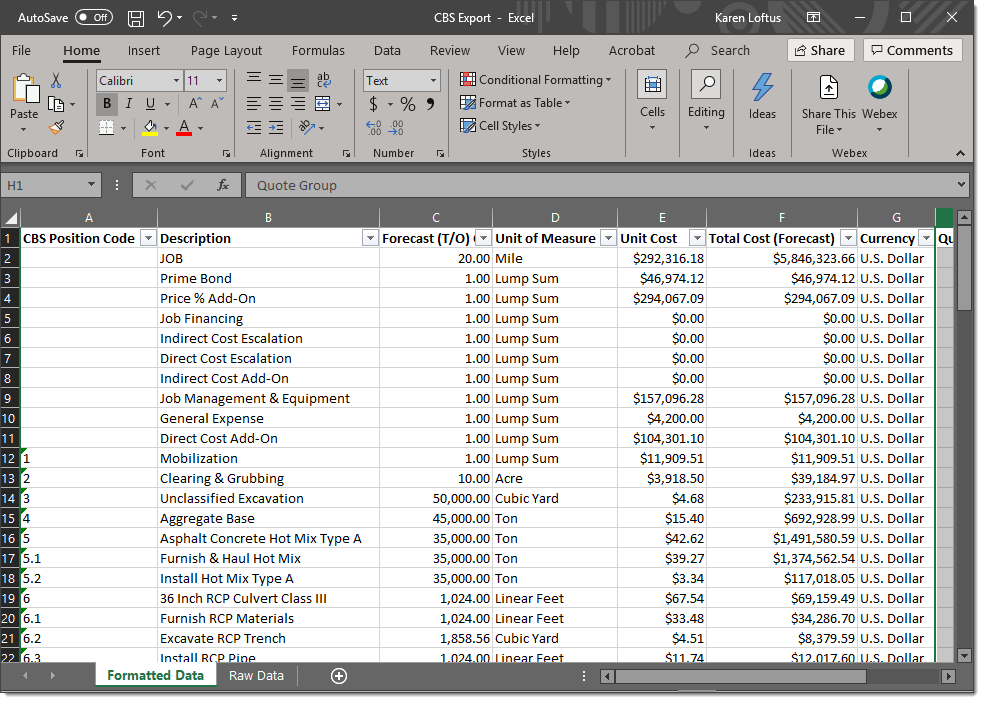 Export to Excel