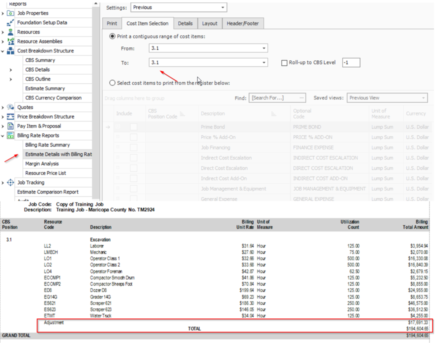 Billing rates reports overview