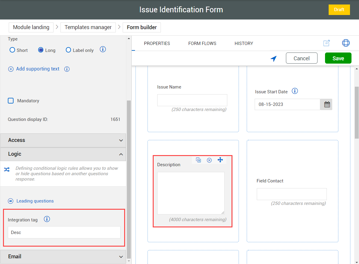 Create an Issue from a Form