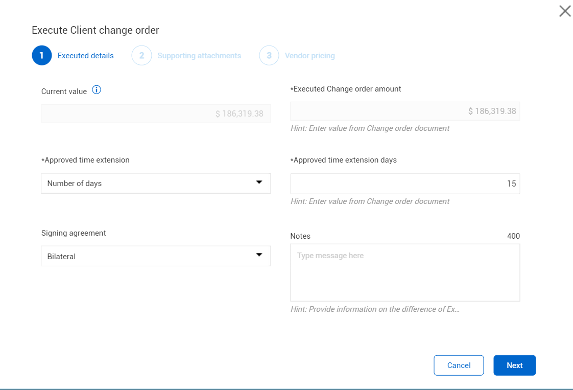 Execute the Change Order