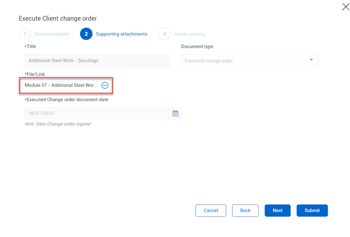 Execute the Change Order