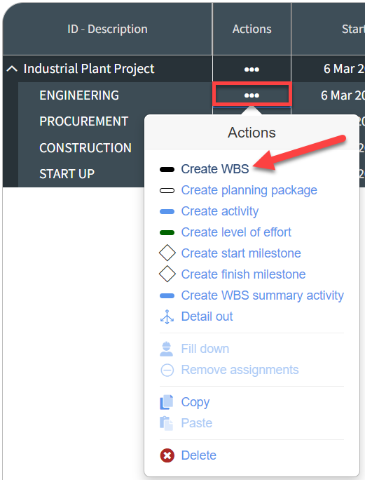 Plan High Level Schedule Structure