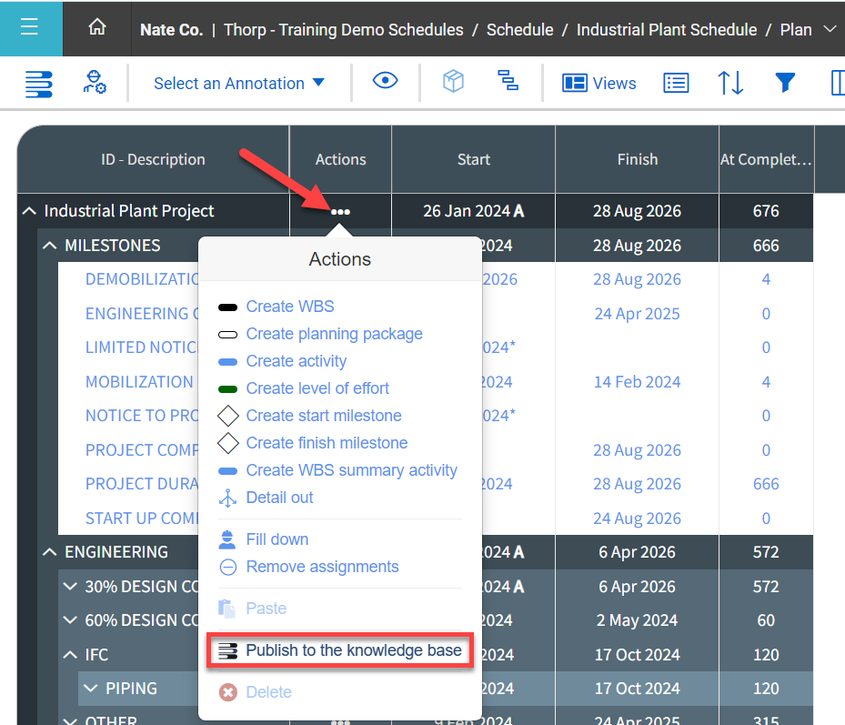 Import AI-Driven Suggestions from InEight Schedule