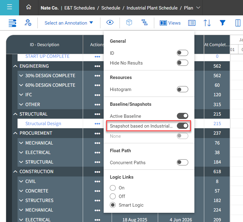 Analyze What-if Schedule and Compare to Current Schedule