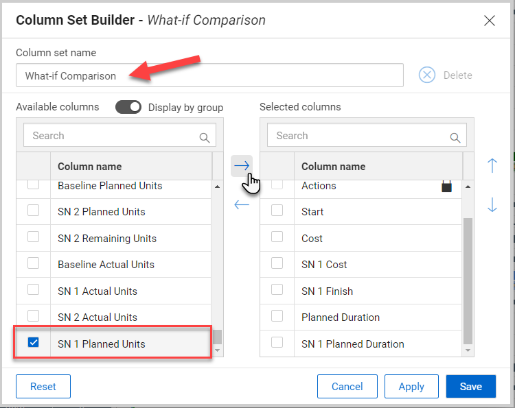 Analyze What-if Schedule and Compare to Current Schedule