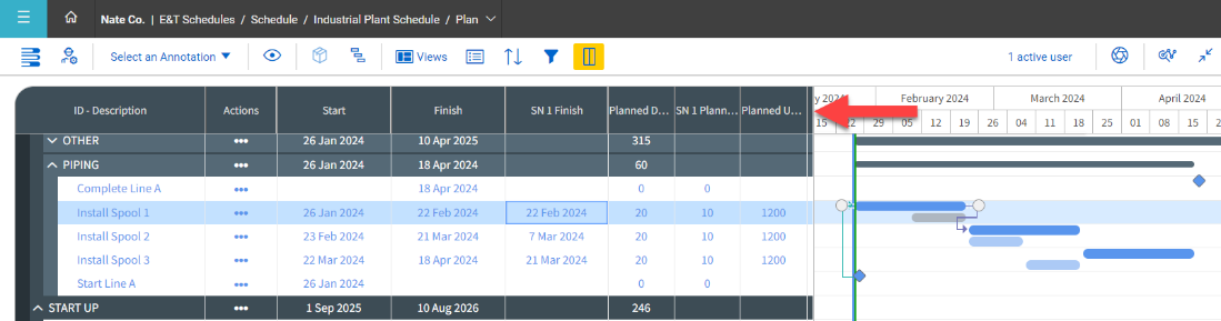 Analyze What-if Schedule and Compare to Current Schedule