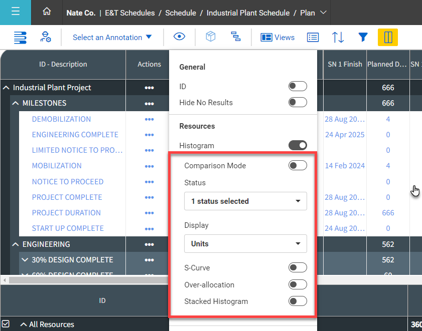 Analyze What-if Schedule and Compare to Current Schedule
