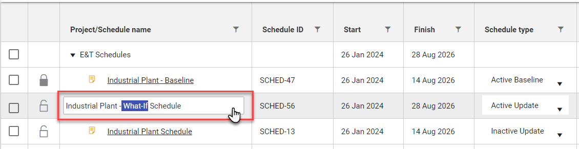 Analyze What-if Schedule and Compare to Current Schedule